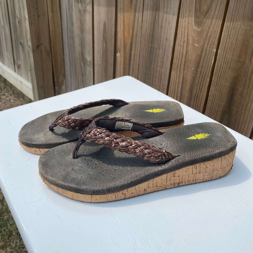 Volatile Brown Chunky Platform Sandals - Gem